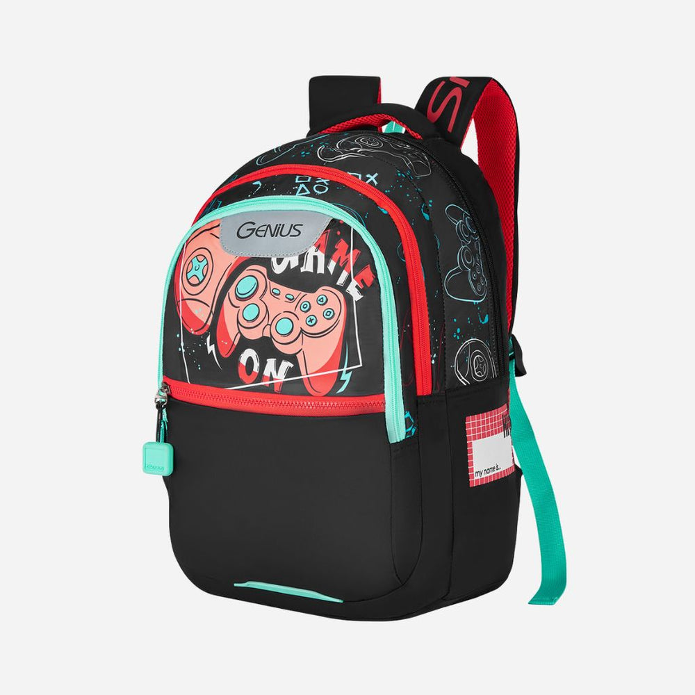 Buy Genius Maverick 27L Black School Backpack Online