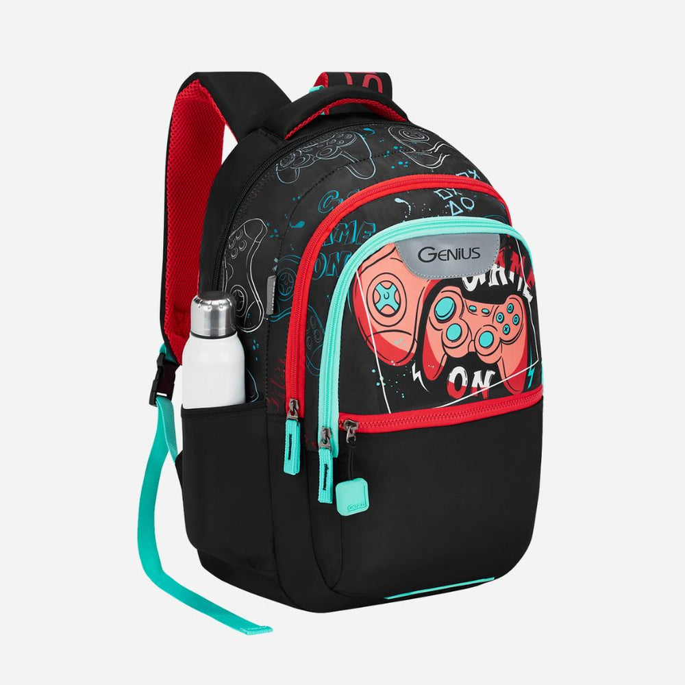 Buy Genius Maverick 27L Black School Backpack Online
