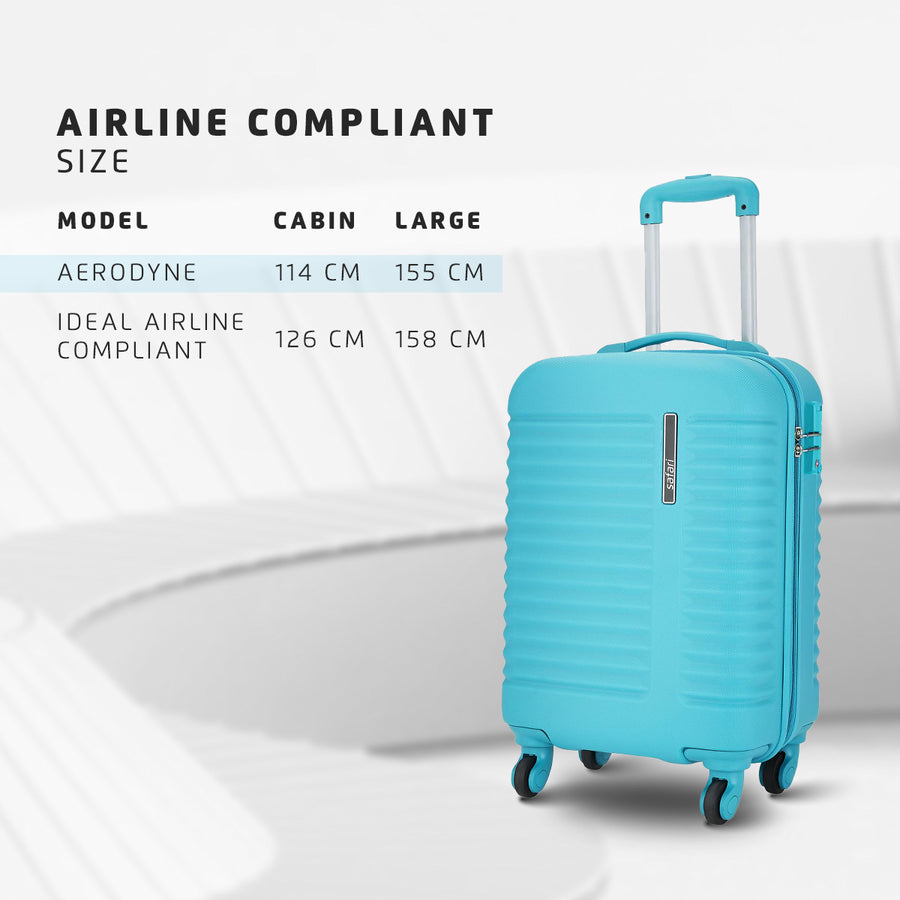 Buy Safari Aerodyne Cyan Lightweight Trolley Bag Online
