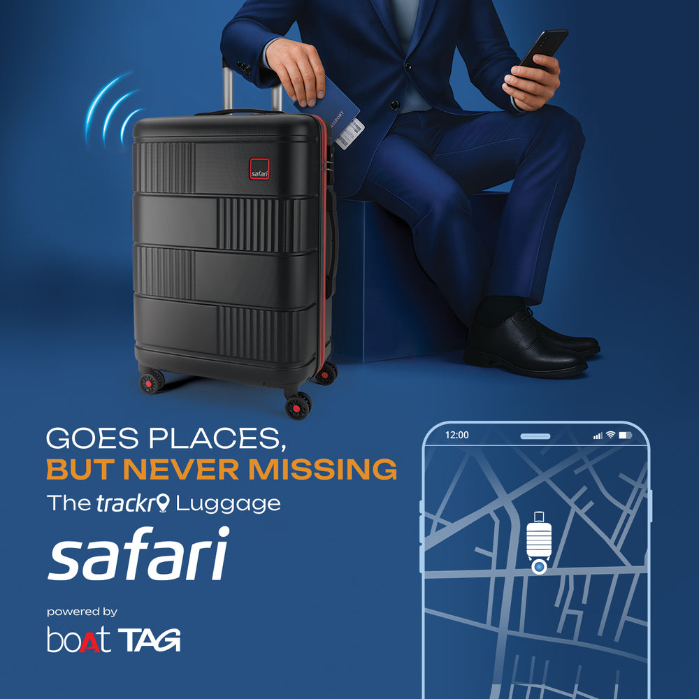 Buy Safari Trackr Hard Luggage Black Online