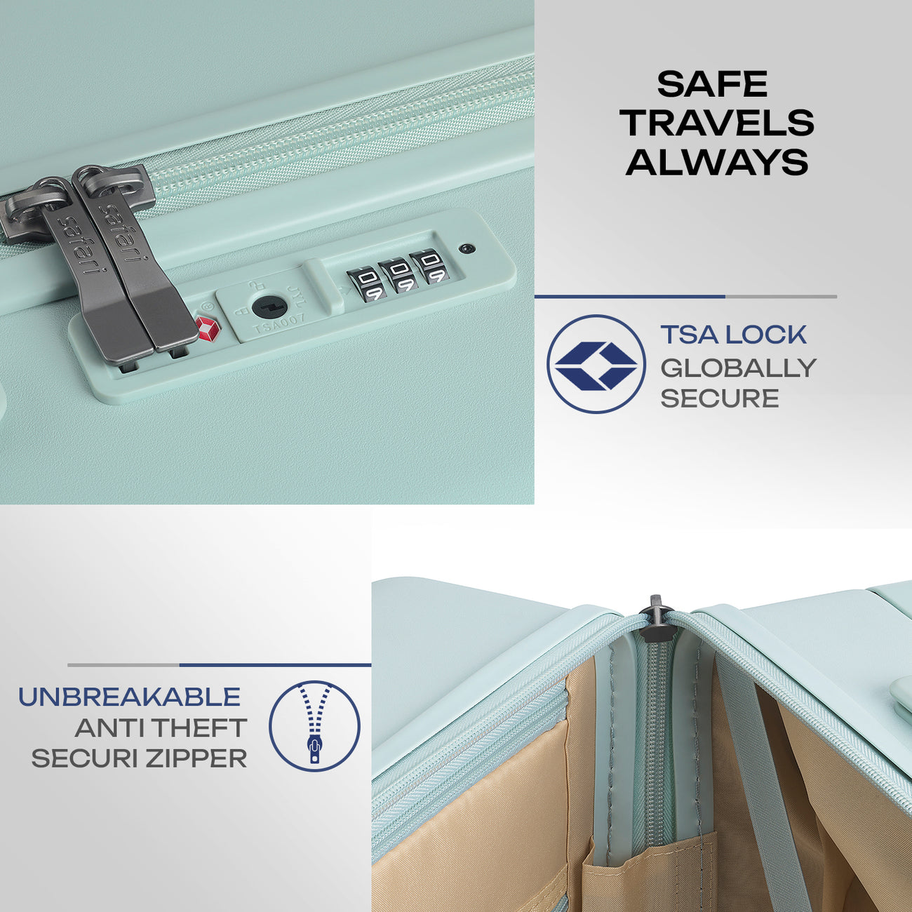 Safari Trunk Trolley Bag with Front Handle, TSA lock and Anti-Theft ...