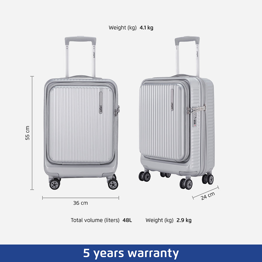 Buy Safari Select Recoil Hard Luggage Silver Online