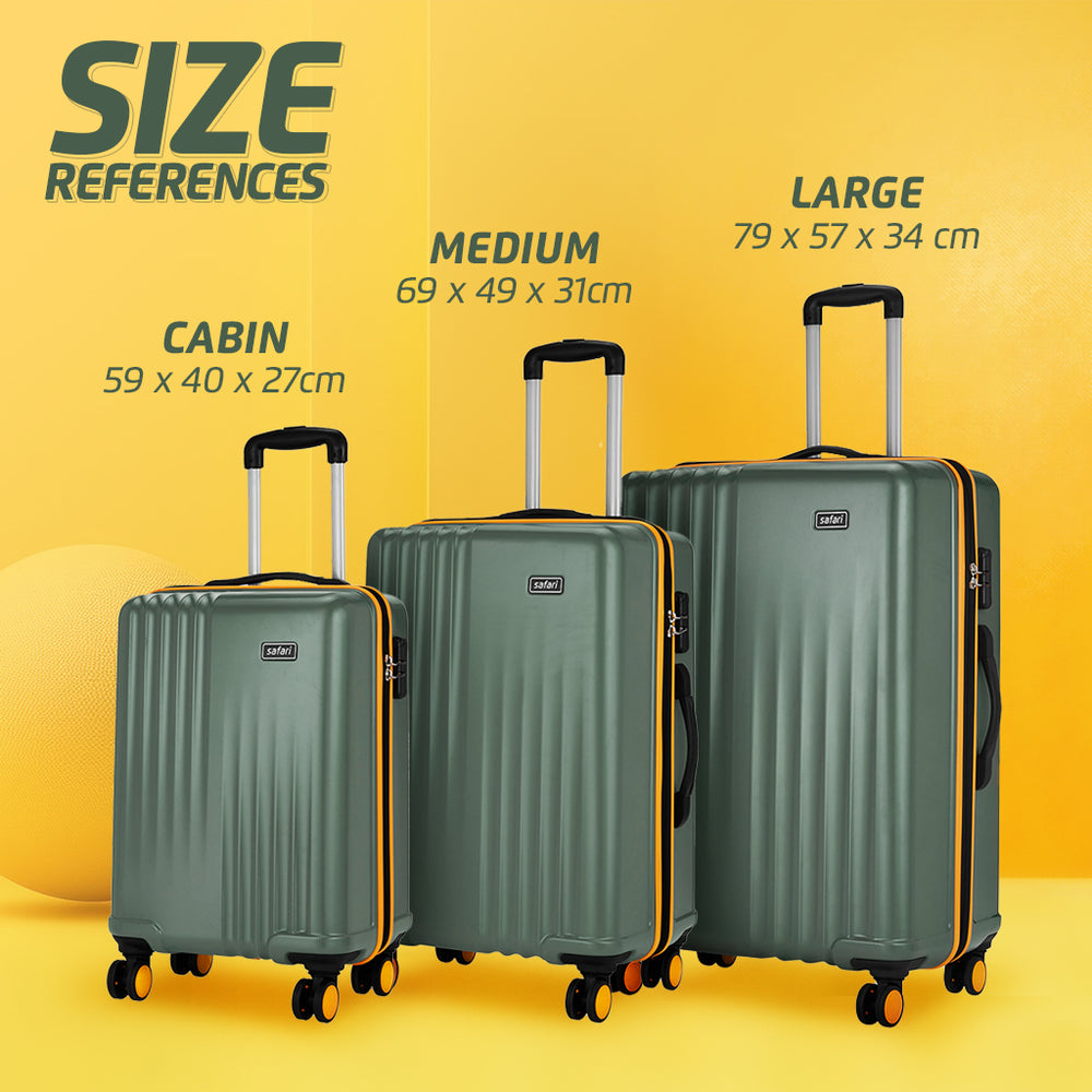 Buy Safari City Miles Thyme Green Trolley Bag with Anti-theft zipper ...