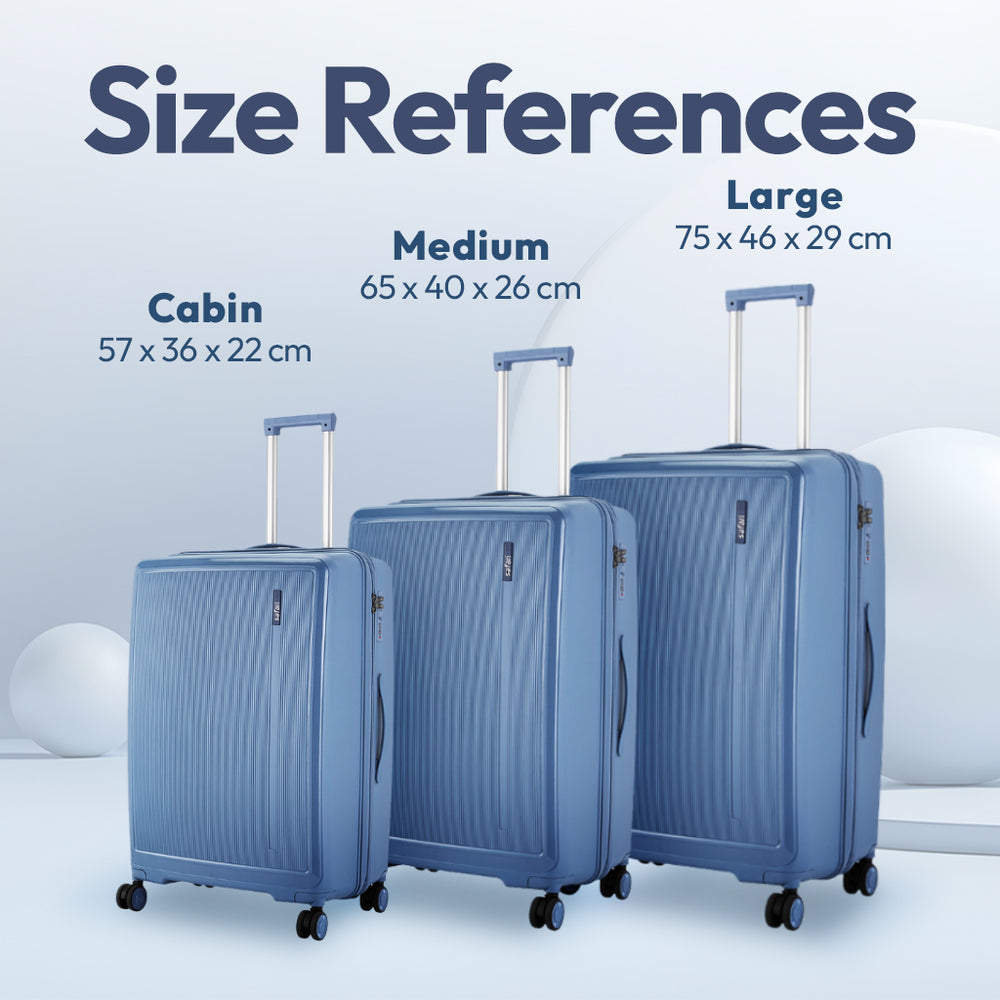 Buy Safari Cooper 55/66/76 cm Blue Trolley Bag Online