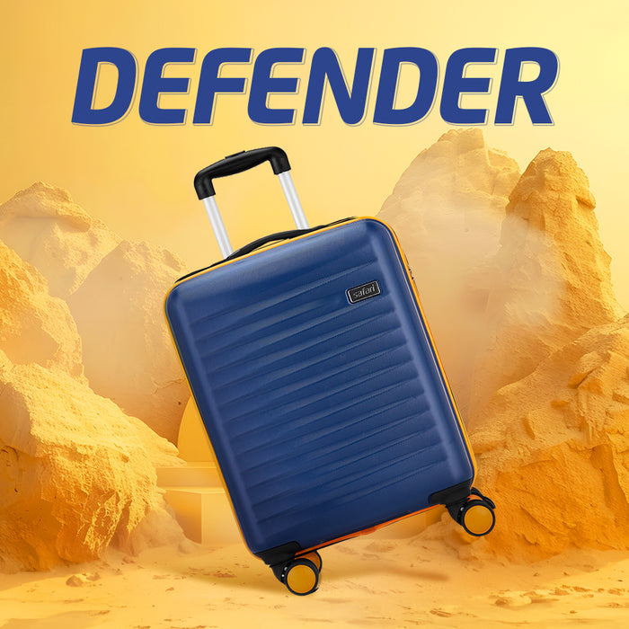 Buy Safari Defender Graphic Blue Trolley Bag with TSA lock and Dual Wheels