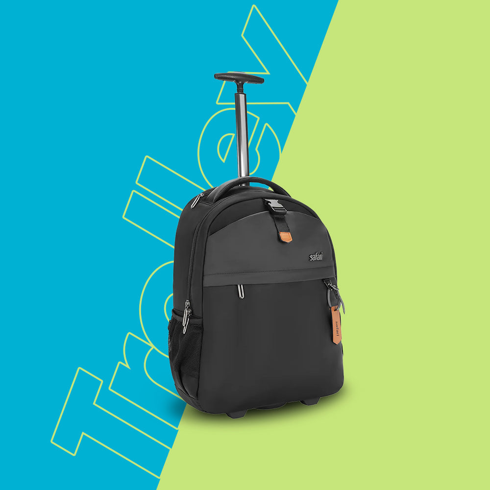 Buy Safari Trooper 20L Backpack With Trolley Bag Black