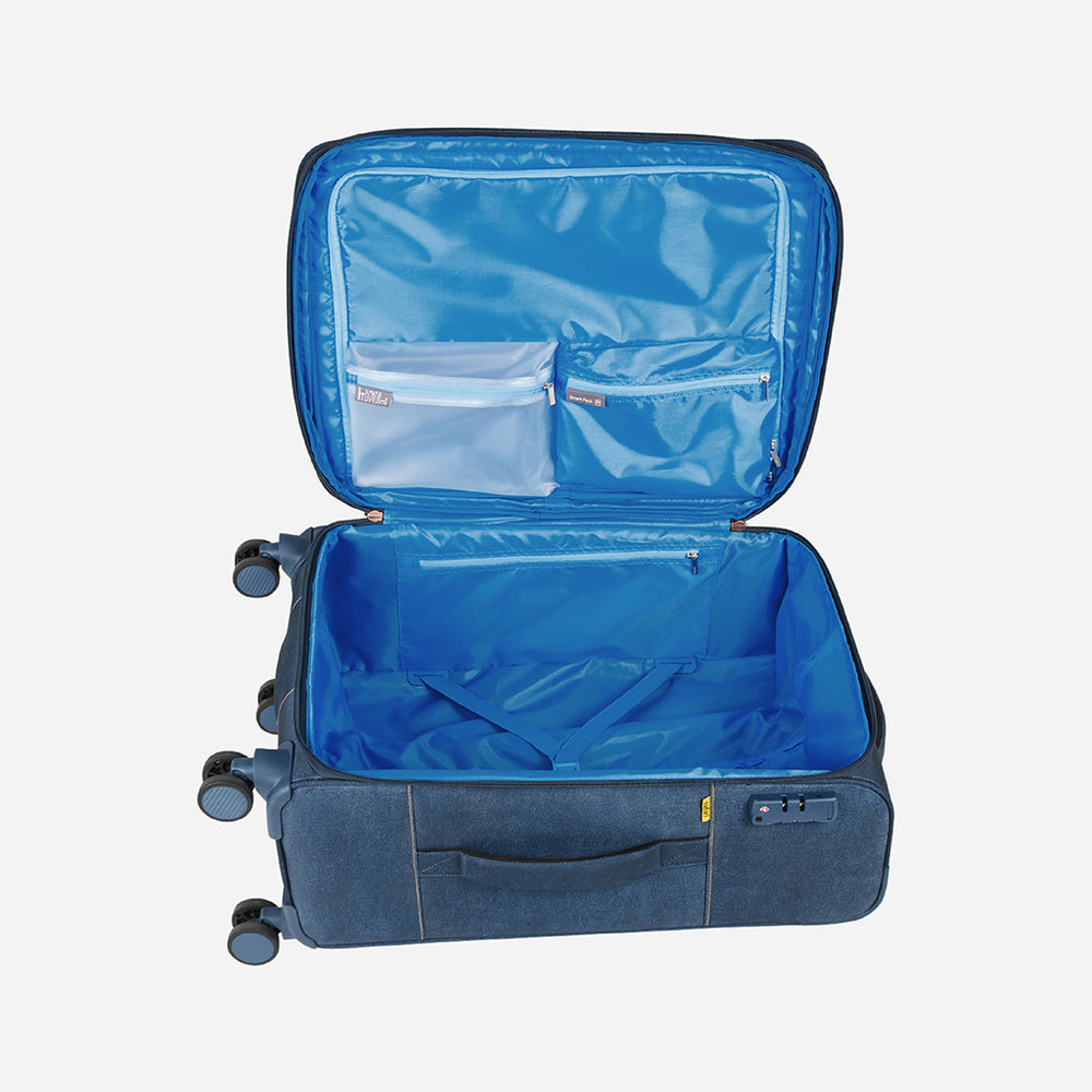 Buy Safari Denim Plus Navy Blue Trolley Bag Online